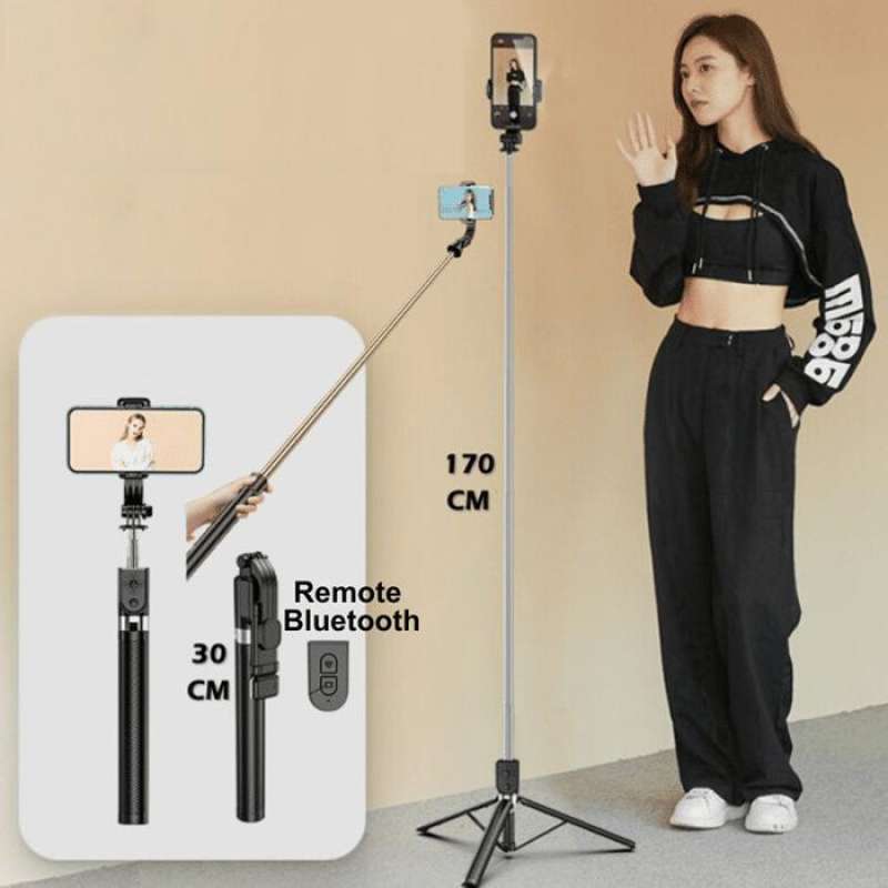 Jual Tongsis Bluetooth Led R1s 3in1 Remote Selfie Tongsis Tripod ...