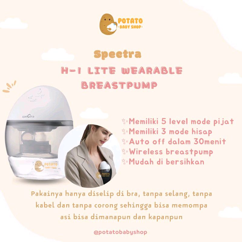 Jual Pompa Asi Elektrik Spectra H1 Lite - Wearable Electric Breastpump ...