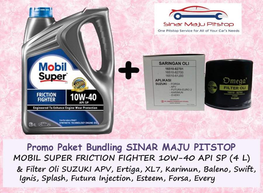 Promo Paket Bundling Oli Mobil Super Friction Fighter 10w-40 Api Sp ...