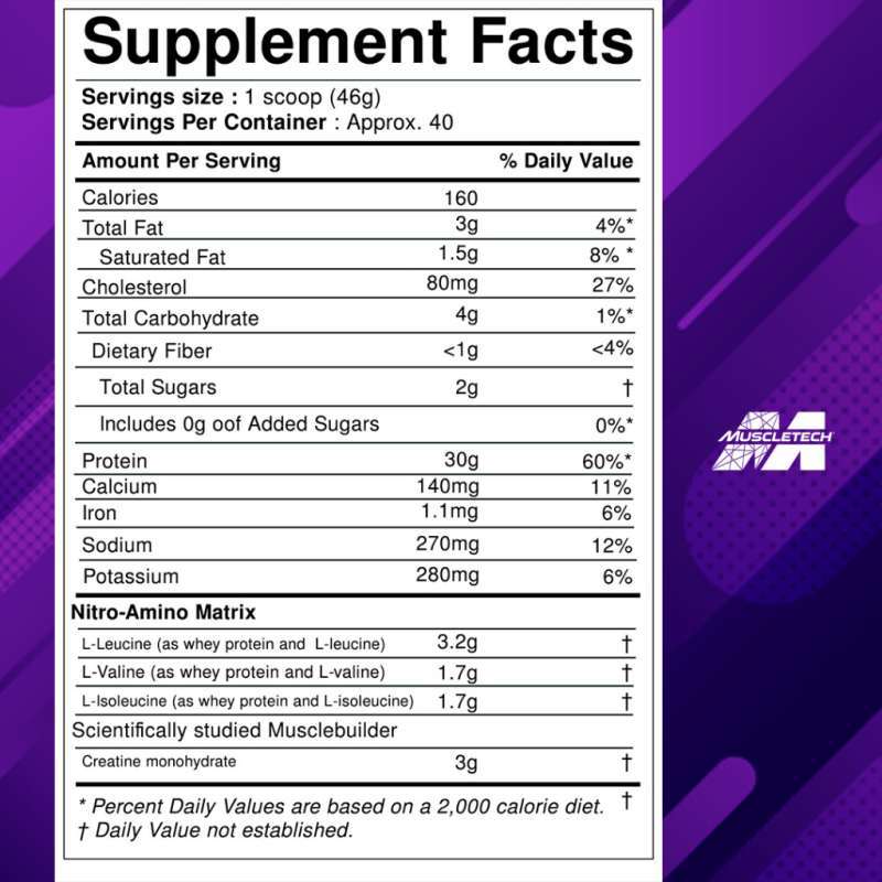 Jual Muscletech Whey Protein 2 Lb Rasa Vanila Muscle Tech Nitrotech ...