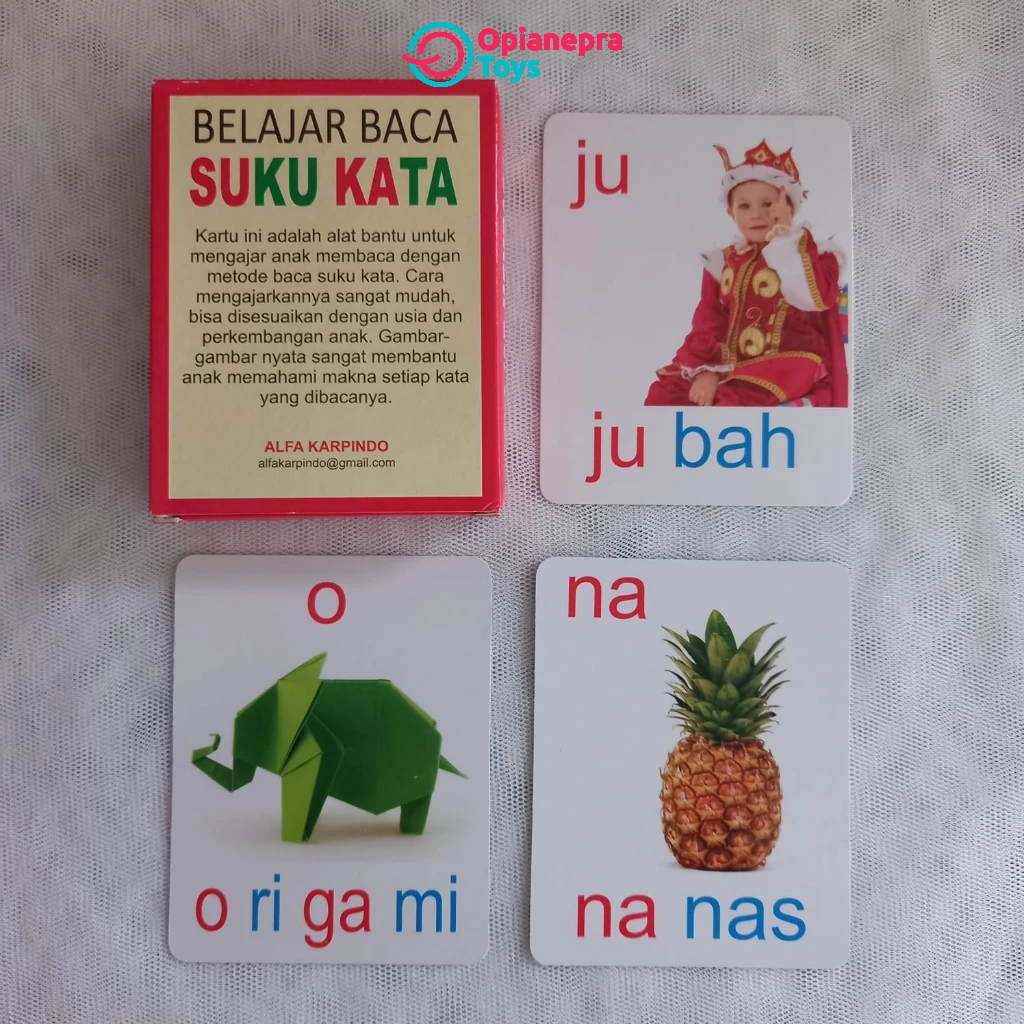 Promo Onty Kartu Pintar Membaca Suku Kata Dasar Flash Card Glossy Tebal ...