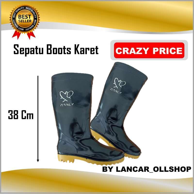 Jual Sepatu Boot Karet Panjang Hitam Anti Air / Sepatu Air / Sepatu ...