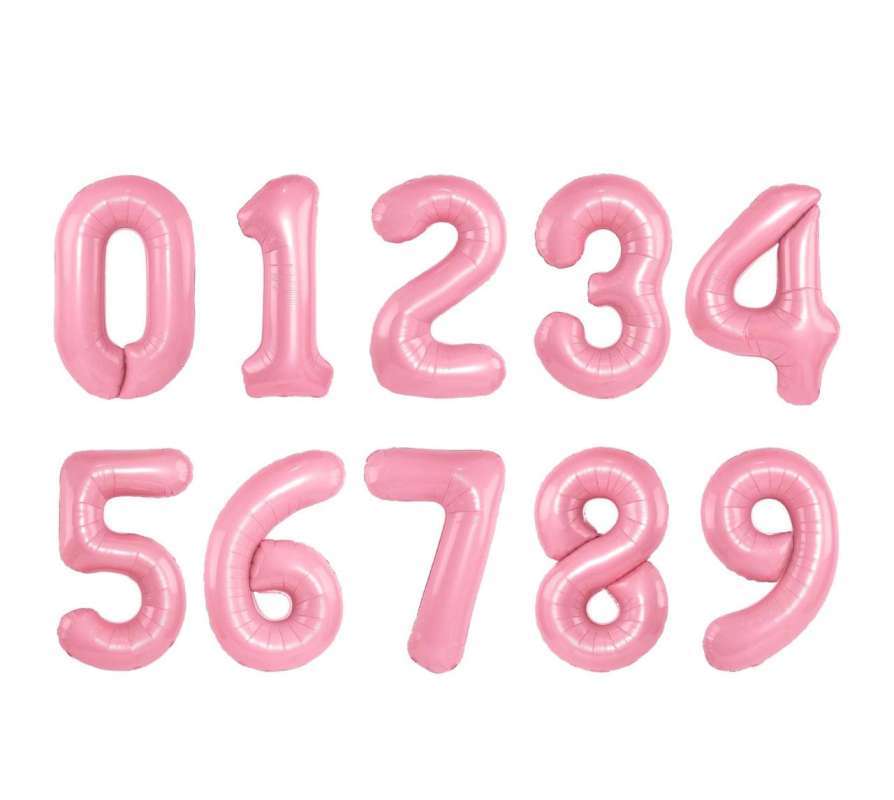 Jual Balon Angka Pink Pastel Jumbo 80 Cm / Balon Angka Biru Pastel ...