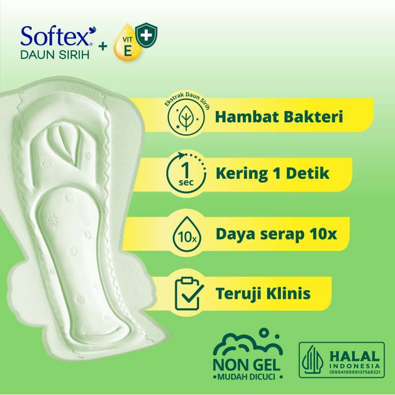 Promo Softex Daun Sirih + Vitamin E 29cm 16 - Pembalut Daun Sirih Malam ...