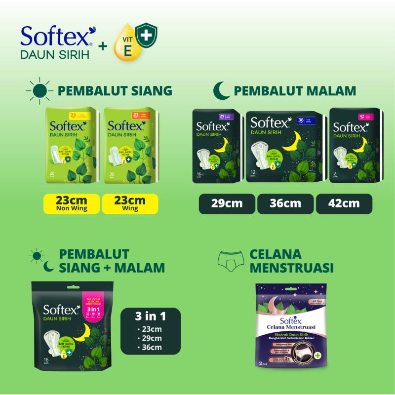 Promo Softex Daun Sirih + Vitamin E 3in1 16s - Pembalut Daun Sirih Diskon 21% Di Seller ...