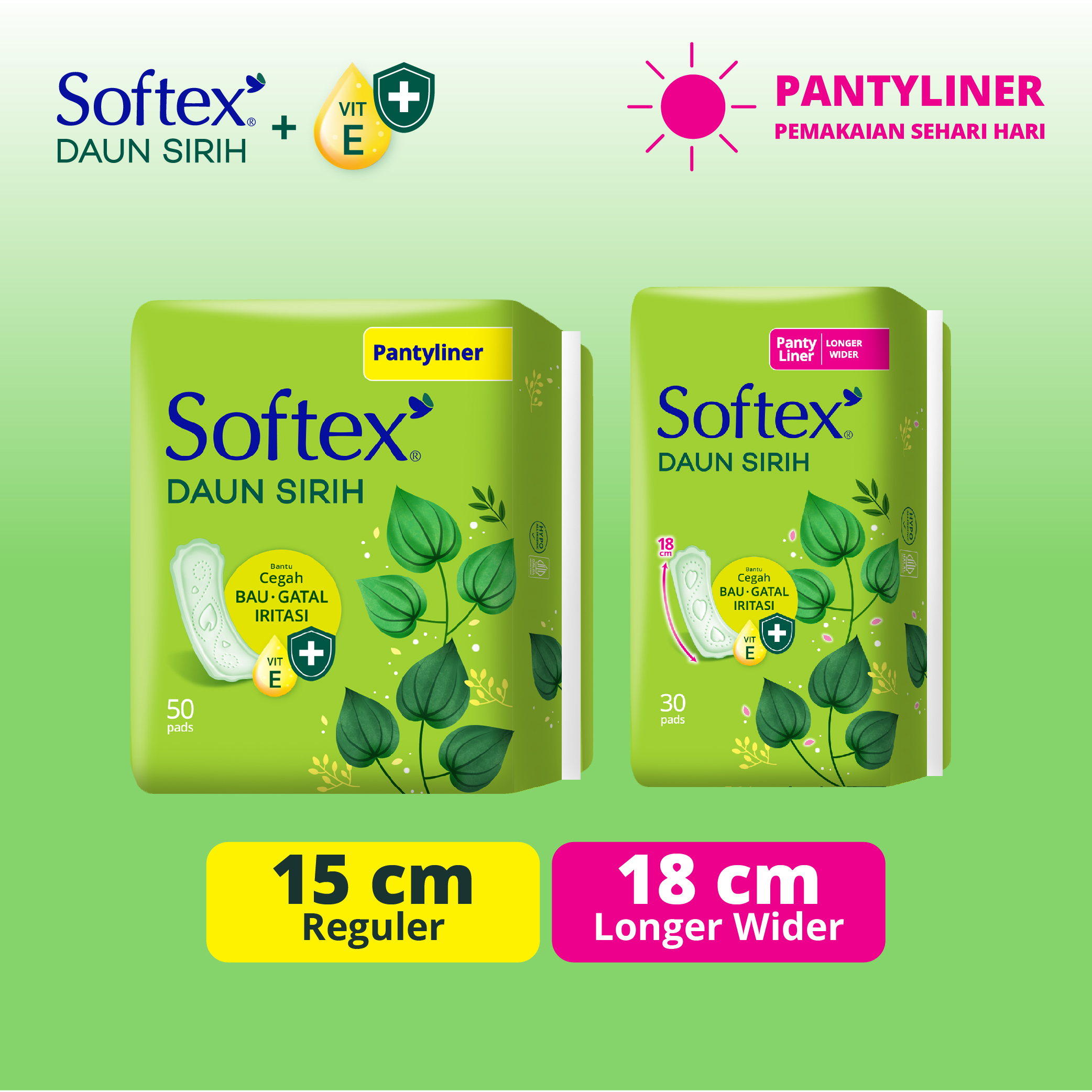 Promo Pantyliner Softex Daun Sirih + Vitamin E 20s - Pantyliner Daun Sirih Diskon 15% Di Seller ...