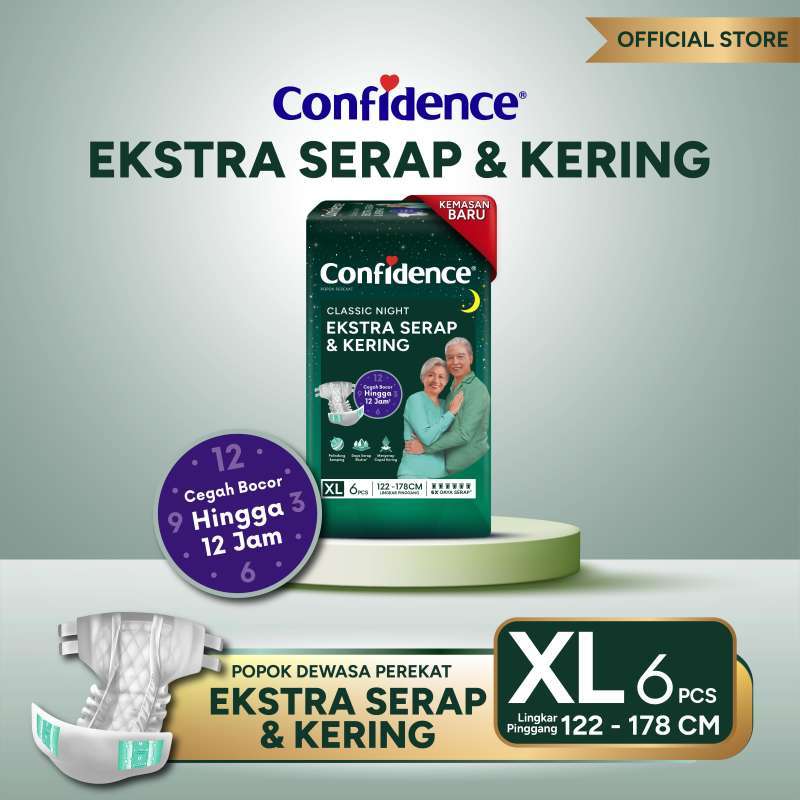 Promo Confidence Popok Dewasa Perekat Classic Night Ekstra Serap ...