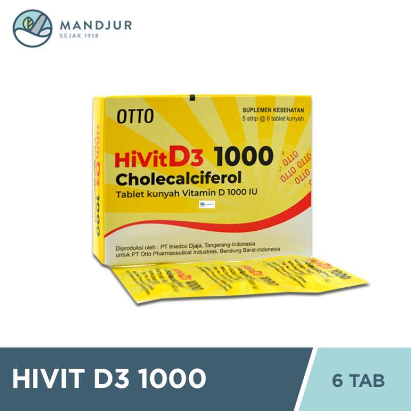 Jual Hivit Vitamin D3 1000 Iu 6 Tablet - Suplemen Vitamin D 1000 Iu Di ...