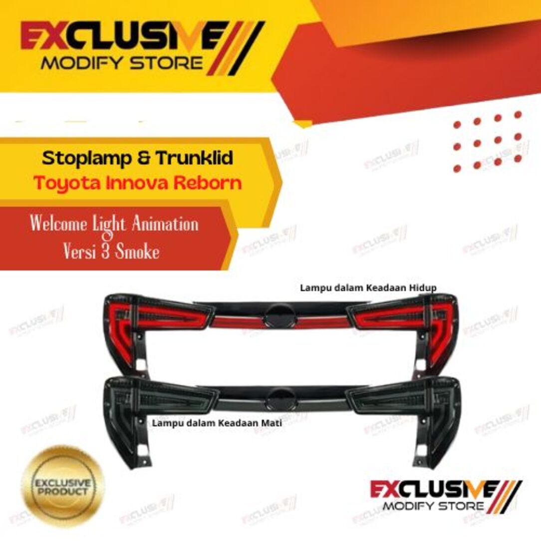 Jual STOPLAMP & TRUNKLID TOYOTA INNOVA REBORN V3 SMOKE WITH CEREMONY di ...