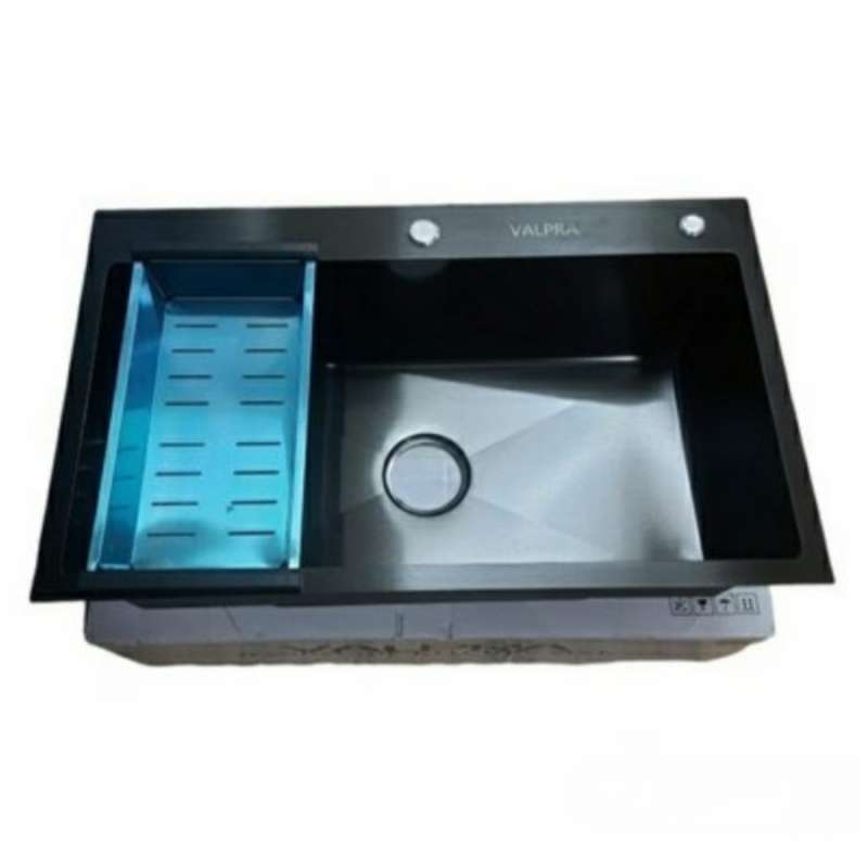 Jual Kitchen Sink Bak Cuci Piring 1 Lubang Besar 7545 Hitam Stainless ...
