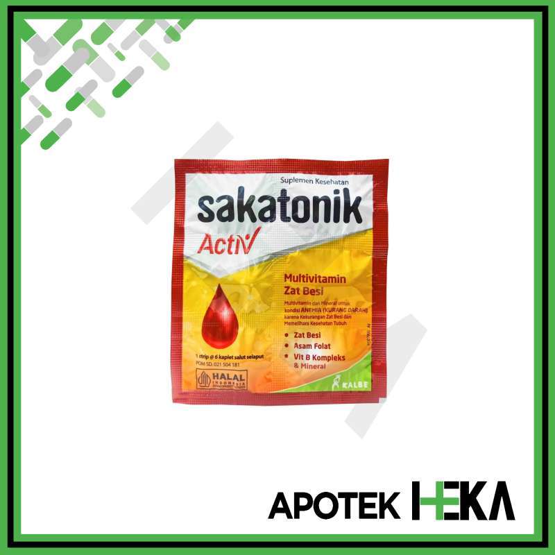 Jual Sakatonik Activ Kaplet Strip isi 6 Tablet - Zat Besi untuk Anemia ...