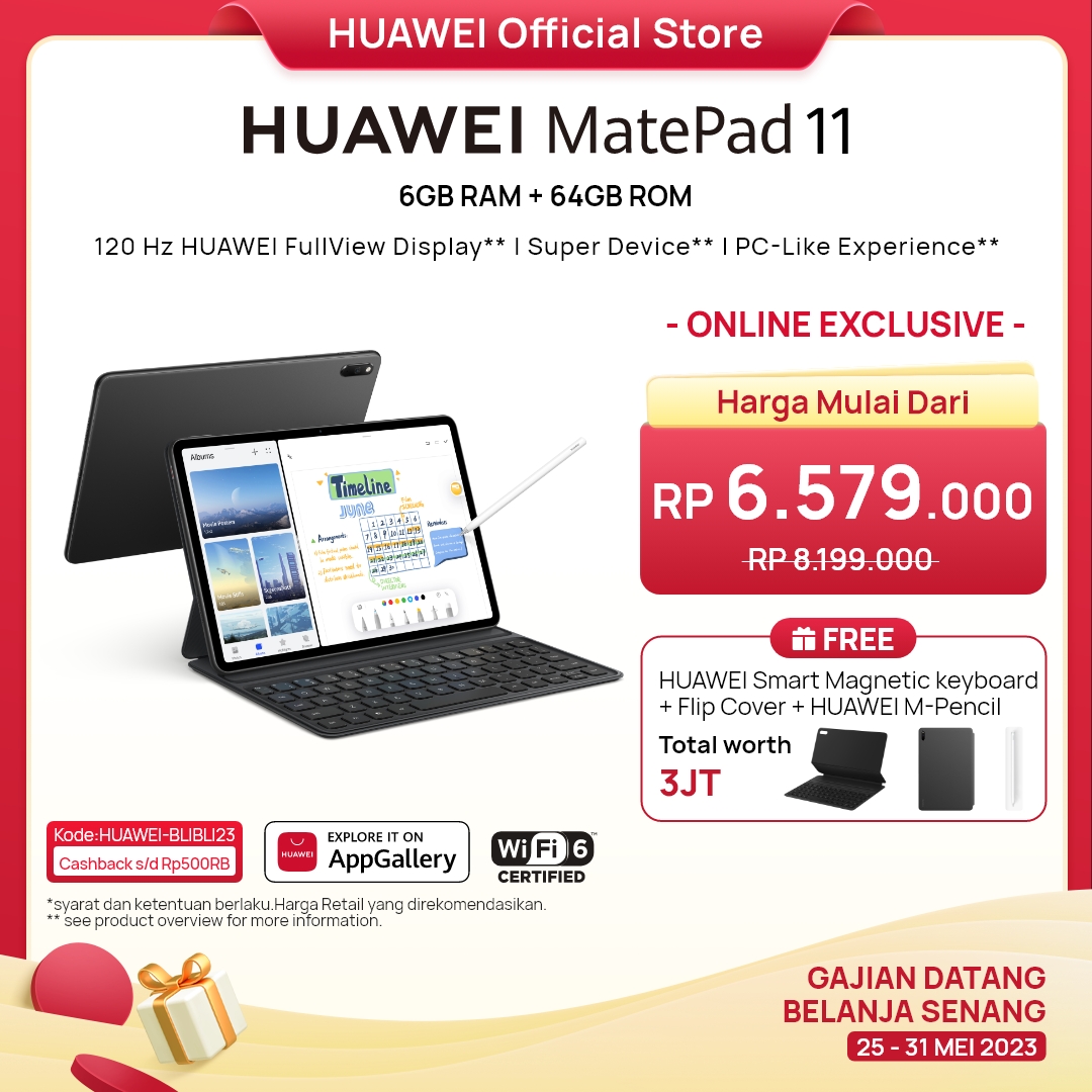Promo HUAWEI MatePad 11 Tablet [6+64GB] | 120 Hz HUAWEI FullView ...