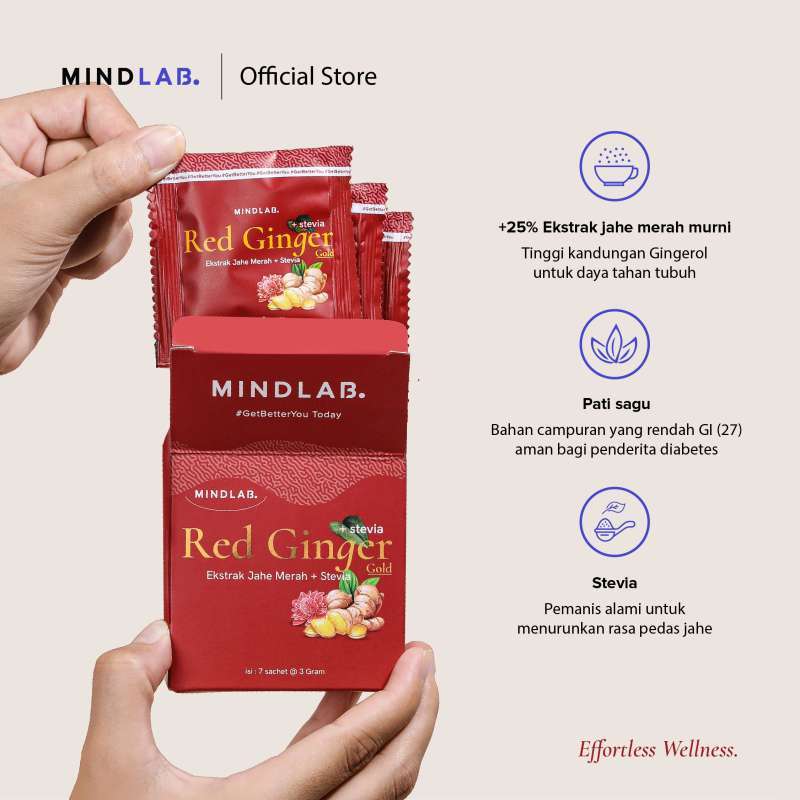 Promo Red Ginger Gold Powder Sachet 3 Gram / Jahe Merah Bubuk - Mindlab ...