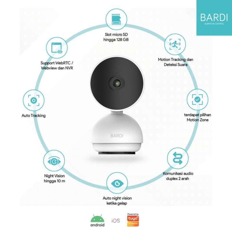 Promo Bardi Smart Ip Camera Cctv Ptz Indoor (lite Version) Diskon 42% ...
