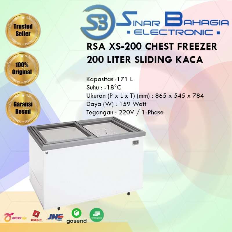 Jual Rsa Xs-200 Chest Freezer 200 Liter Sliding Kaca (new) (khusus ...
