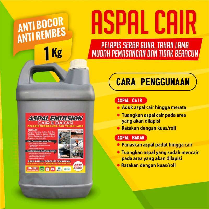Jual Aspal Cair 5 Kg Asphalt Emulsion / Aspal Waterproofing/ Pelapis ...