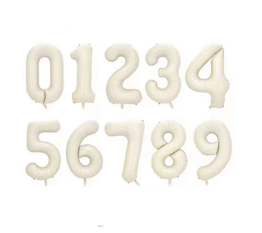Jual Balon Angka Caramel Jumbo 80 Cm / Balon Angka Cream Jumbo 80 Cm ...