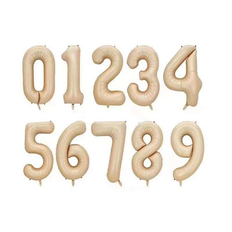 Jual Balon Angka Caramel Jumbo 80 Cm / Balon Angka Cream Jumbo 80 Cm ...