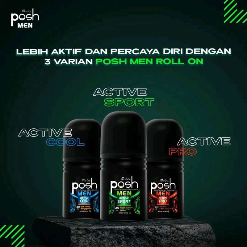 Jual Posh Men Deodorant Roll On 50ml - Hijau Di Seller New Megah Jaya ...