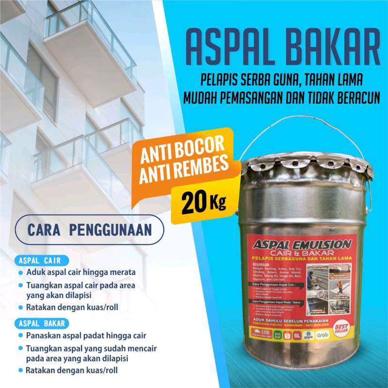 Jual Aspal Bakar 20 Kg Asphalt Emulsion / Aspal Waterproofing/ Pelapis ...