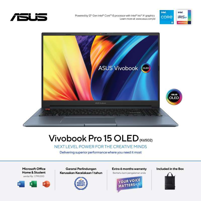 Promo Asus Vivobook Pro 15 K6502zc Oleds551 Oled552 Notebook [core I5 12450h/16gb/512gb Ssd ...