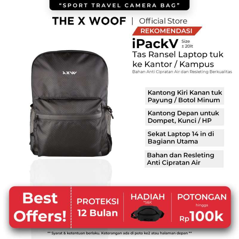Promo Tas Ransel Backpack Laptop Waterproof Sport Pria The X Woof ...