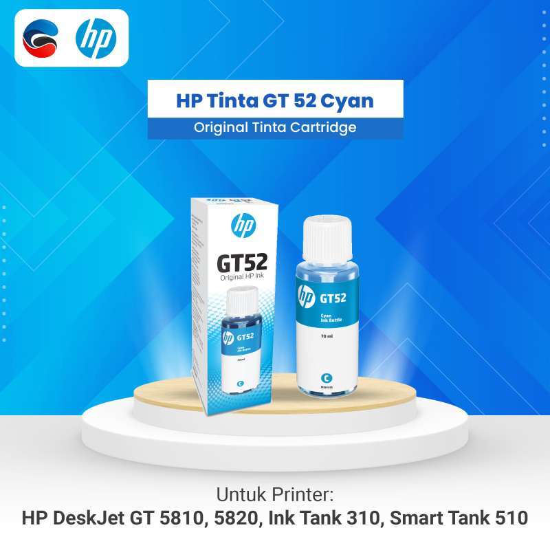 Promo HP Tinta GT52 Cyan InkTank Smart Tank Bottle Original [M0H54AA ...