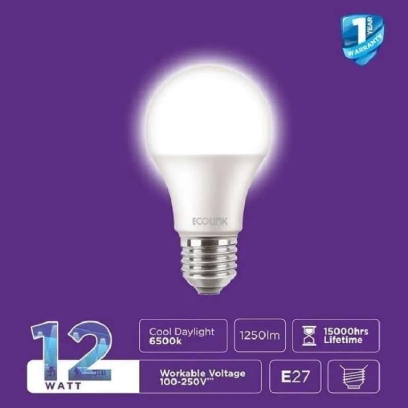 Jual 6 Pcs Lampu Led 12W Bohlam Bulb Ecolink 12watt 12 W Putih & Warm ...