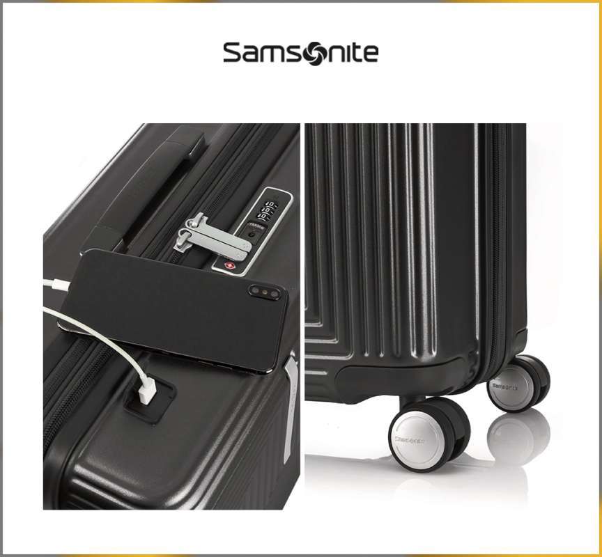 Promo Samsonite Koper Hardcase Azio Cabin 20 Inch - Matte Black Diskon ...