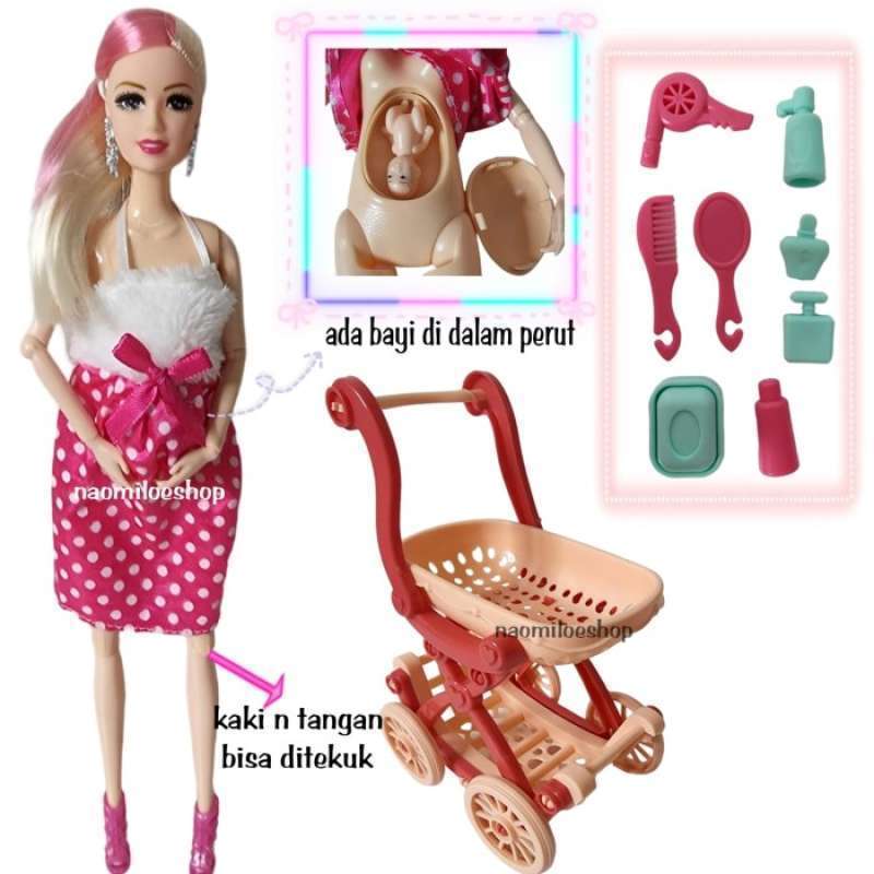 Promo Mainan Boneka Hamil Pregnant Woman Lengkap Mainan Stroller Bayi ...