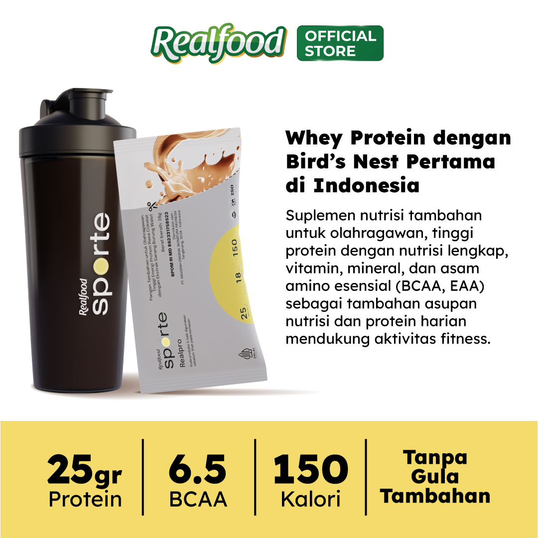 Promo Realfood Sporte Realpro Susu Whey Protein Coklat Sarang Burung ...