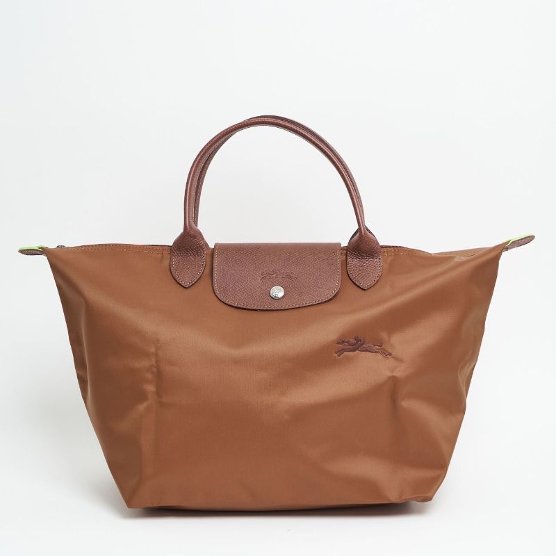 Jual Longchamp Le Pliage Green Medium Top Handle Bag Cognac Di Seller ...