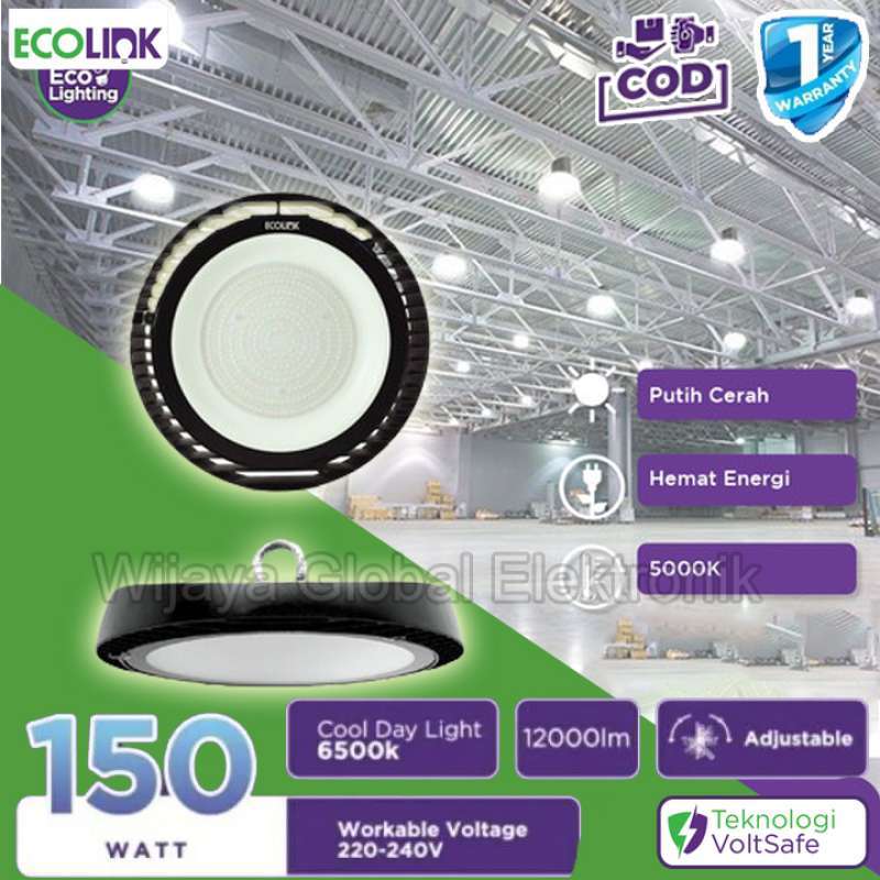 Jual Ecolink Led High Bay 150 Watt White/putih Ecolink Highbay 5000k Di ...