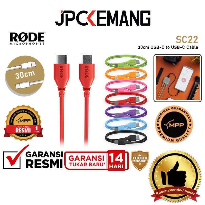 Jual Jpc Kemang Rode Sc22 USB-C To USB-C Cable Rode Sc 22 Type C To C Original - Red Di Seller ...