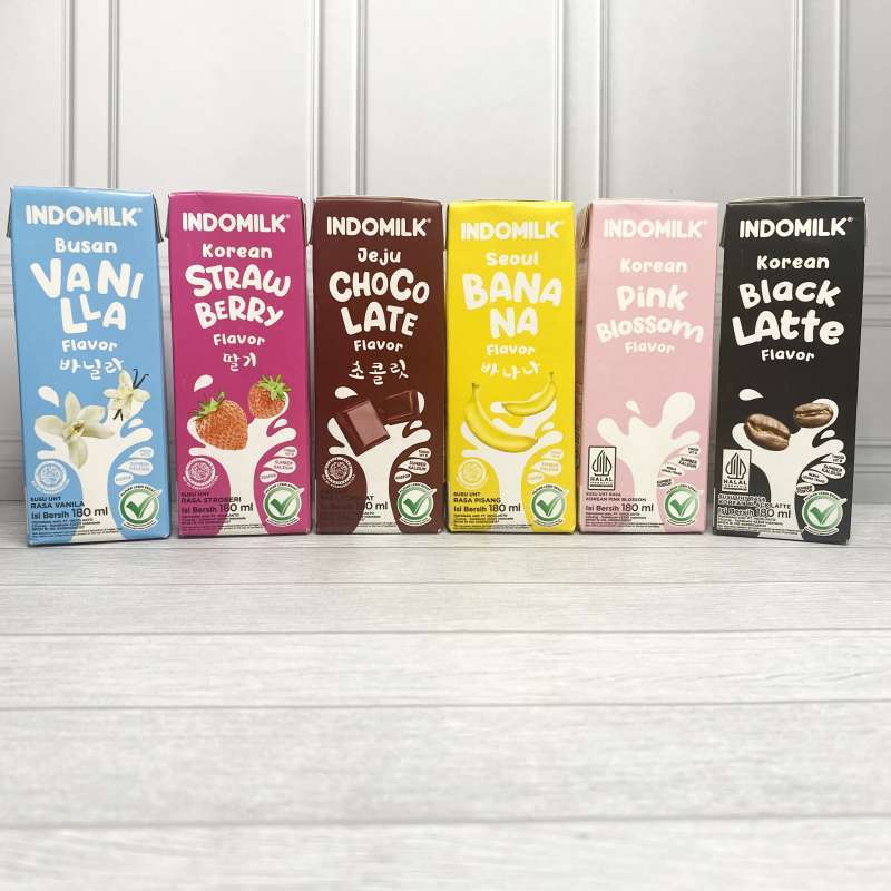 Jual Susu UHT Indomilk 180ml Rasa Vanila/Cokelat/Stroberi/Pisang 1 Dus/Karton Isi 30 - Pink ...