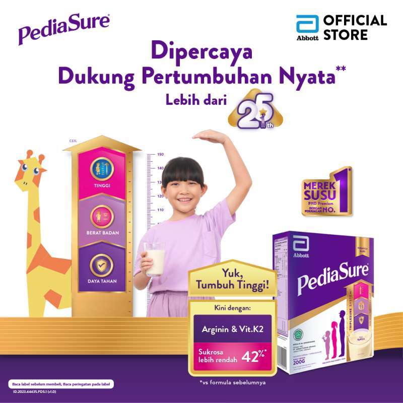 Promo Pediasure Vanila 200 G (1-10th) - Nutrisi Pertumbuhan Diskon 2% Di Seller Abbott Official ...