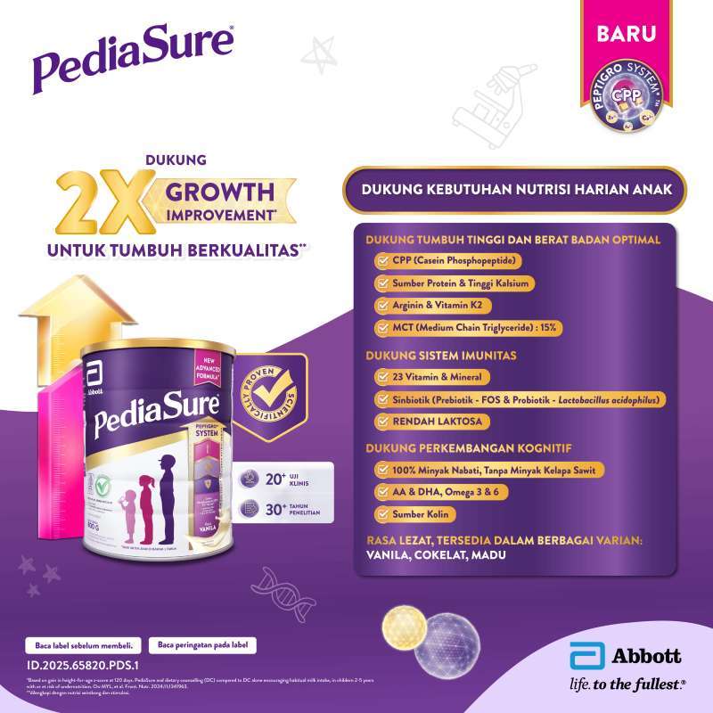 Promo Pediasure Vanila 380g (1-10th) - Nutrisi Pertumbuhan Diskon 1% Di ...