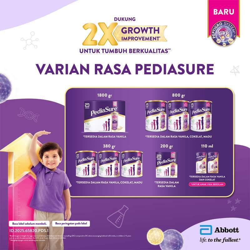 Promo Pediasure Vanila 380g (1-10th) - Nutrisi Pertumbuhan Diskon 1% Di ...