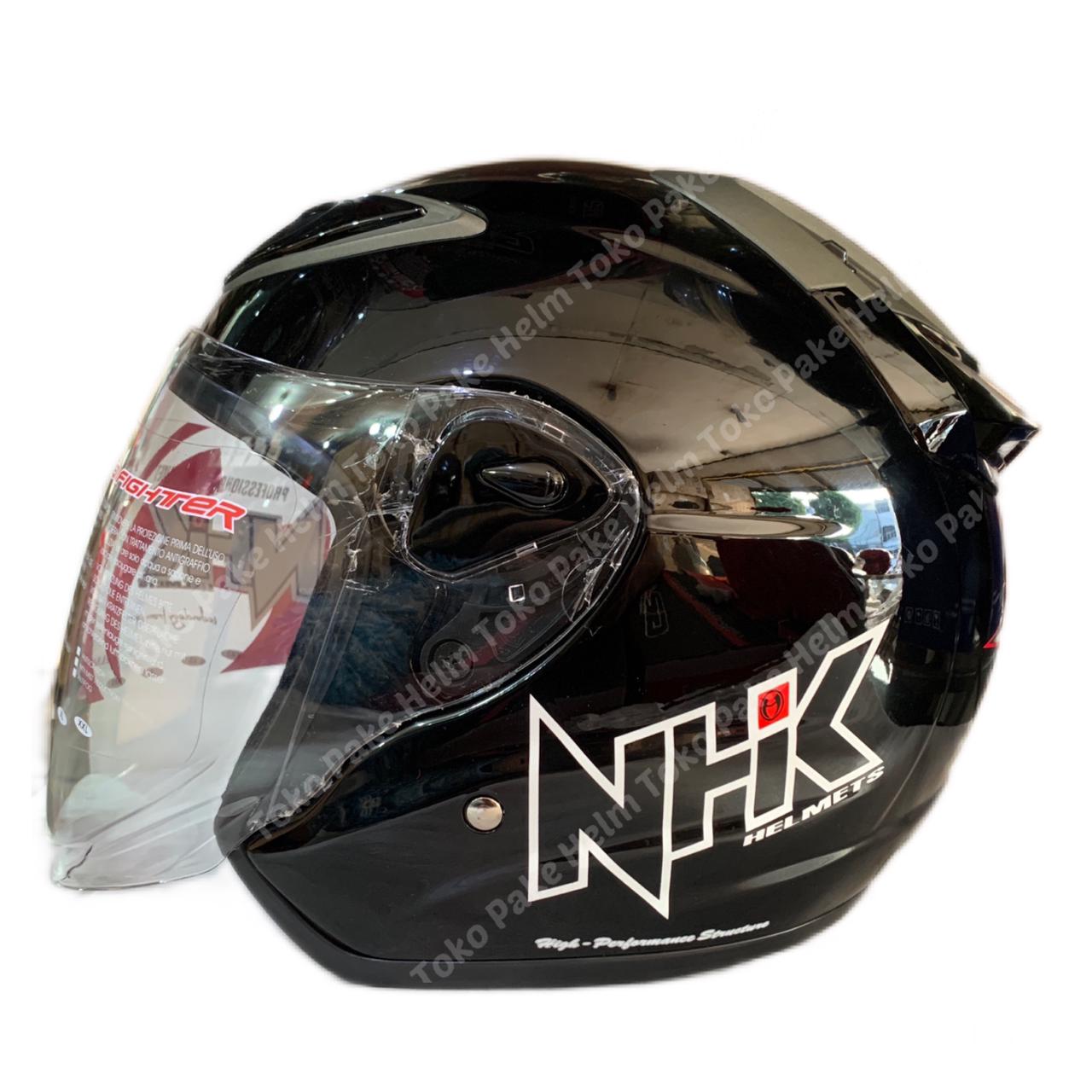 Jual HELM NHK R6 HITAM KILAT HELM NHK HALF FACE R 6 - BLACK GLOSS M di ...