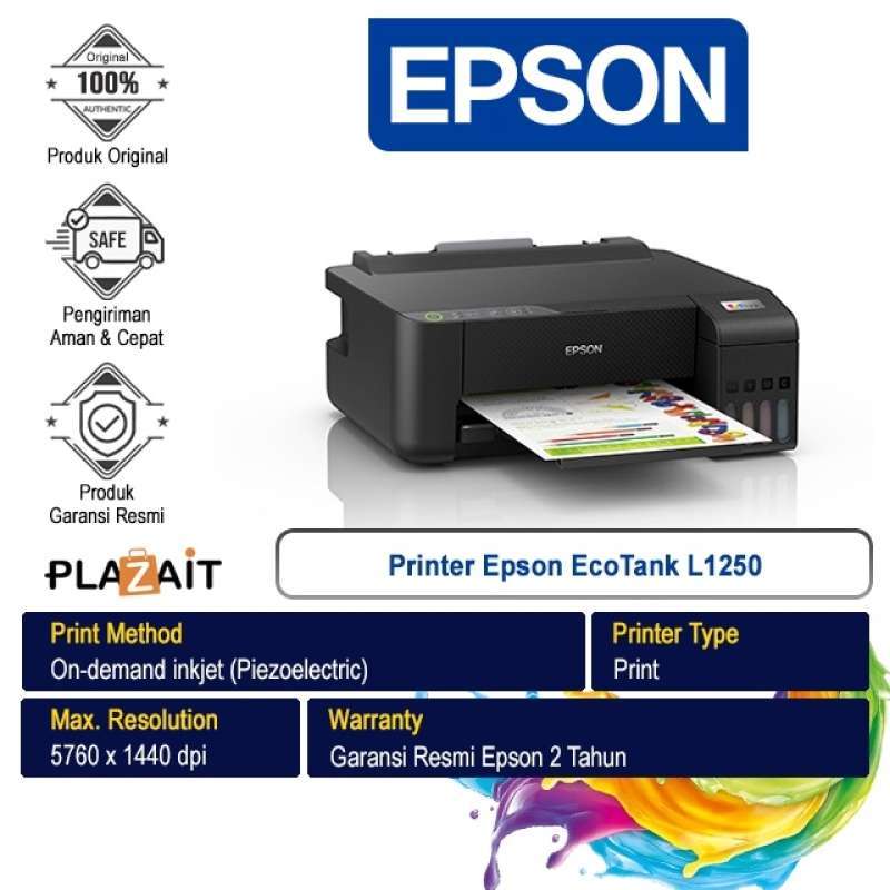 Jual Printer Epson EcoTank L1250 Print Only Wi-Fi di Seller PT. Primajaya Multi Technology ...