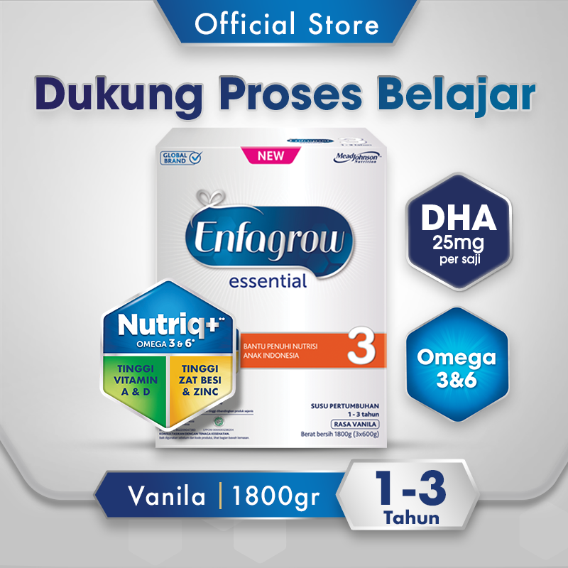 Promo Enfagrow Essential 3 Susu Formula Anak 1 - 3 Tahun Vanila 1800 gr ...