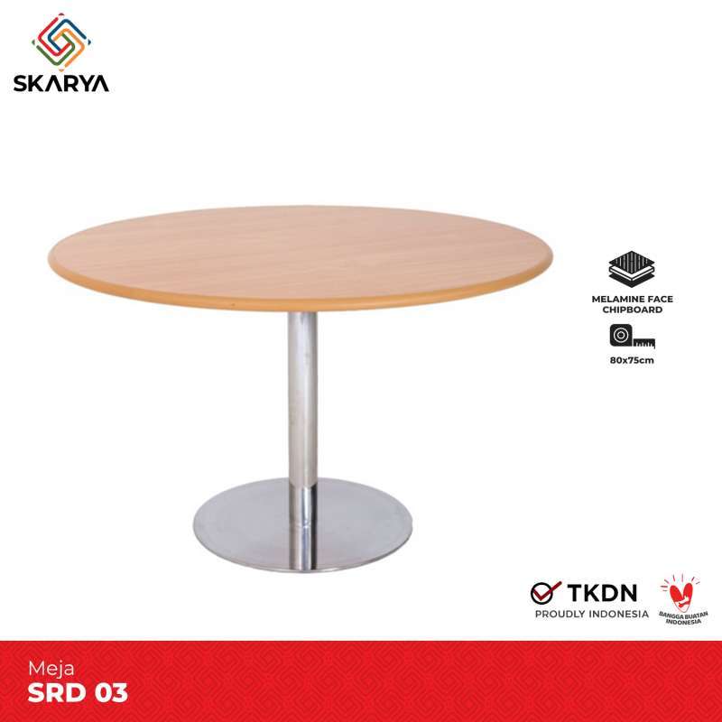 Jual Meja Rapat Kaki Besi Meja Meeting Kantor Bulat Srd 03 (baru) Di ...