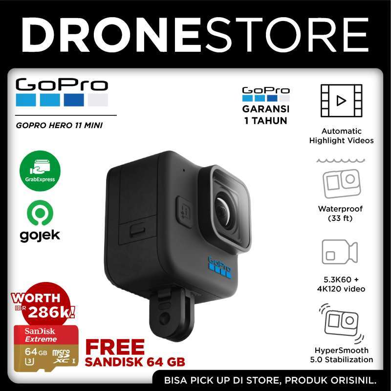 Jual Gopro Hero 11 Mini Black 5.3K60 + 2.7K240 Original Garansi Resmi ...