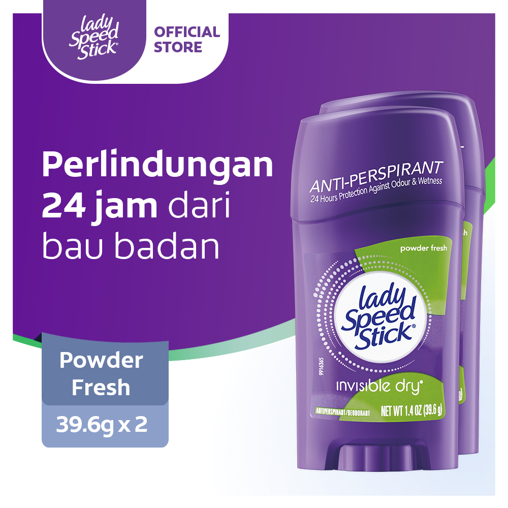 Promo Lady Speed Stick Powder Fresh Deodorant Stick 39.6 G Twinpack [2 ...