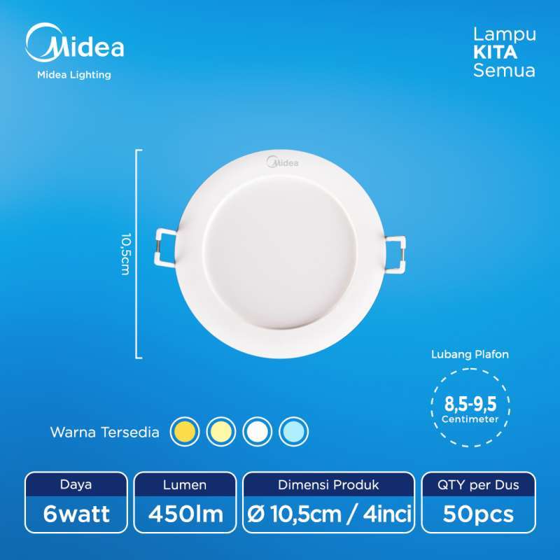 Jual Downlight Led 6 Watt 6500k 4 Inch – Midea Di Seller Midea Lighting ...