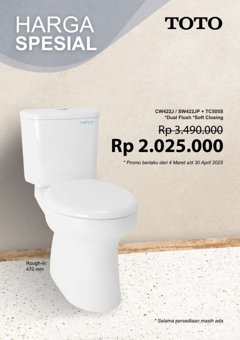 Jual [promo] Toilet Toto Cw422j Tutup Tc505s Complete Set Di Seller ...