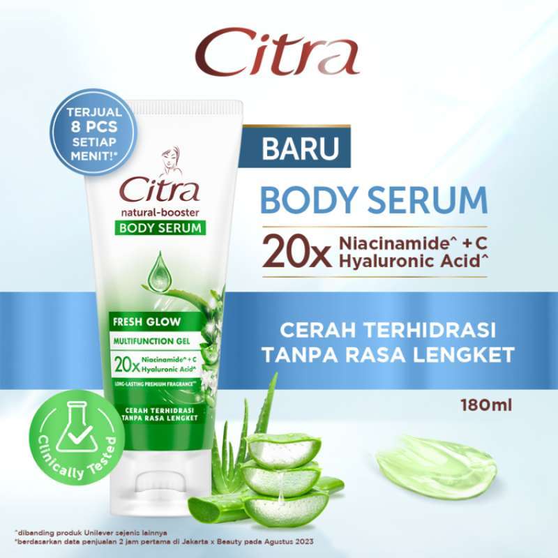 Promo Citra Fresh Glow Multifunction Gel Aloe Bright Uv 180 Ml Diskon ...