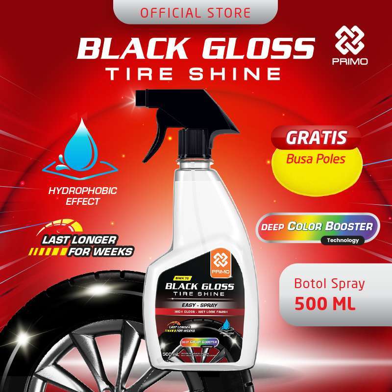 Promo Primo Back To Black Gloss Tire Shine Spray - 120 Ml Diskon 31% Di ...