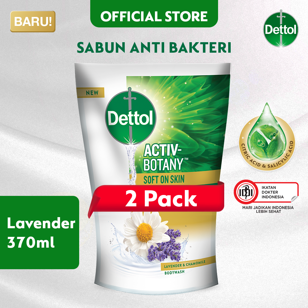 Promo Dettol Sabun Mandi Cair Activ-botany Lavender And Chamomile Pouch ...