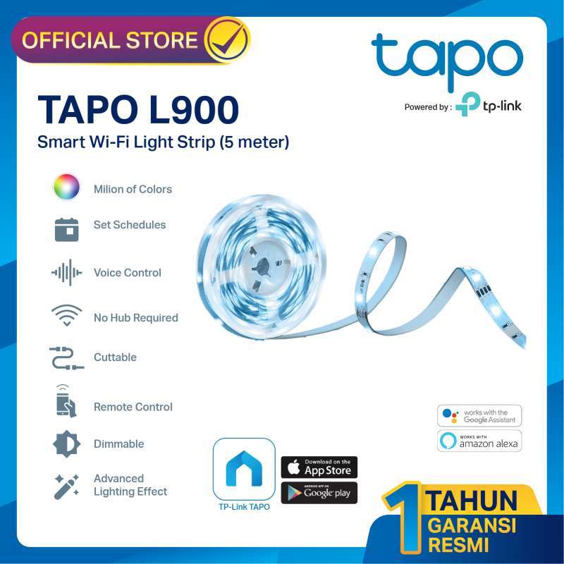 Jual Tapo L900-5 Smart Led Light Strip 5 Meter Rgb 14w Sync To Sound ...